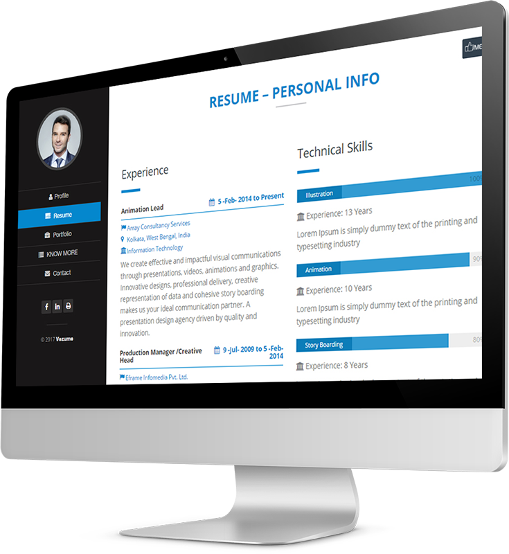 Vezume - Xprez.io Sample